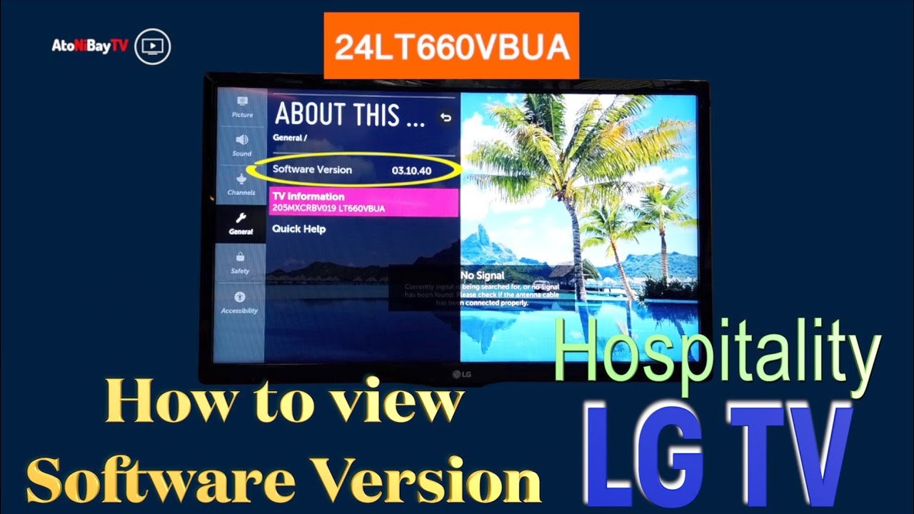 24LT660VBUA LG TV - How to view the software version - YouTube