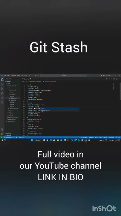 GIT STASH in Visual Studio code (VS CODE) full video in our YouTube ...