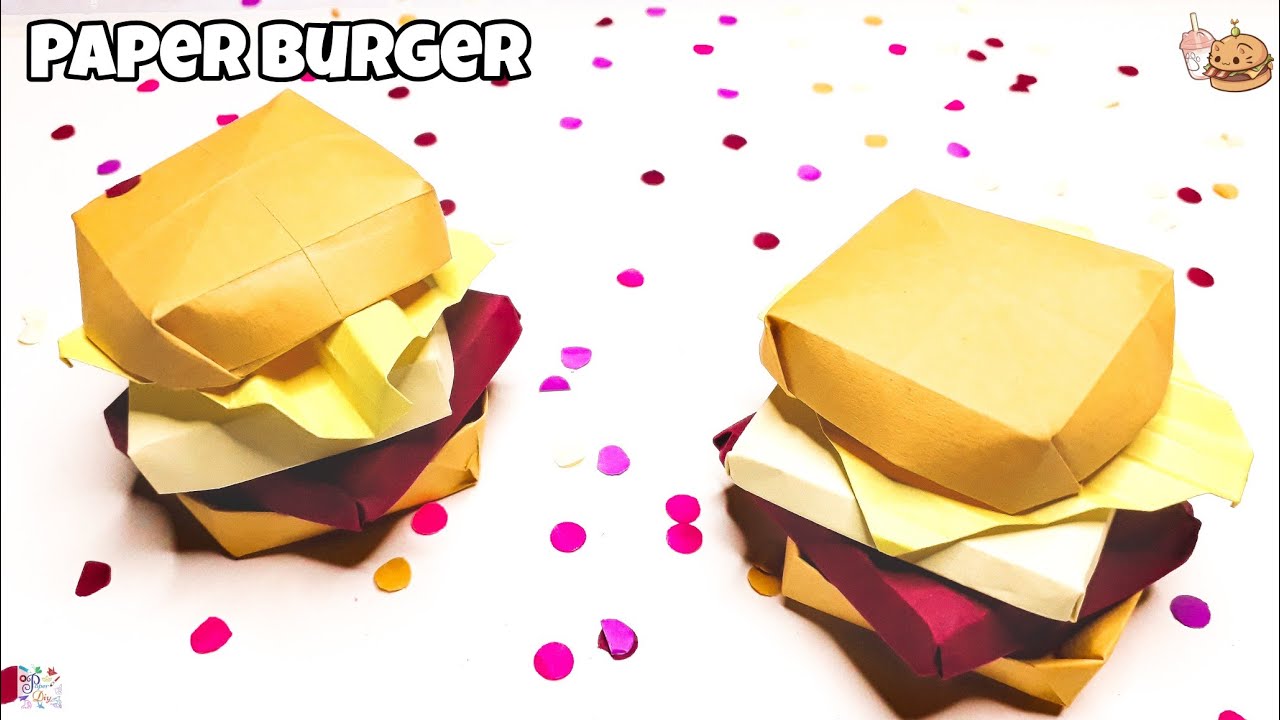 #98 Paper Burger/How to make origami Burger/Origami Burger/Paper DIY ...