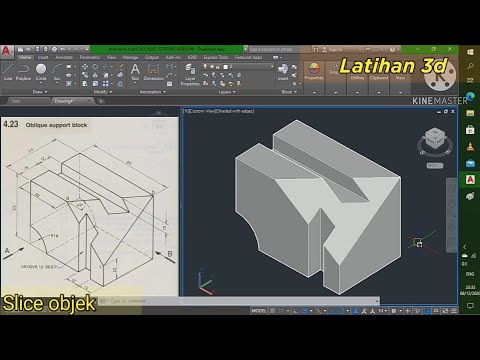 Oblique support block di autocad - YouTube