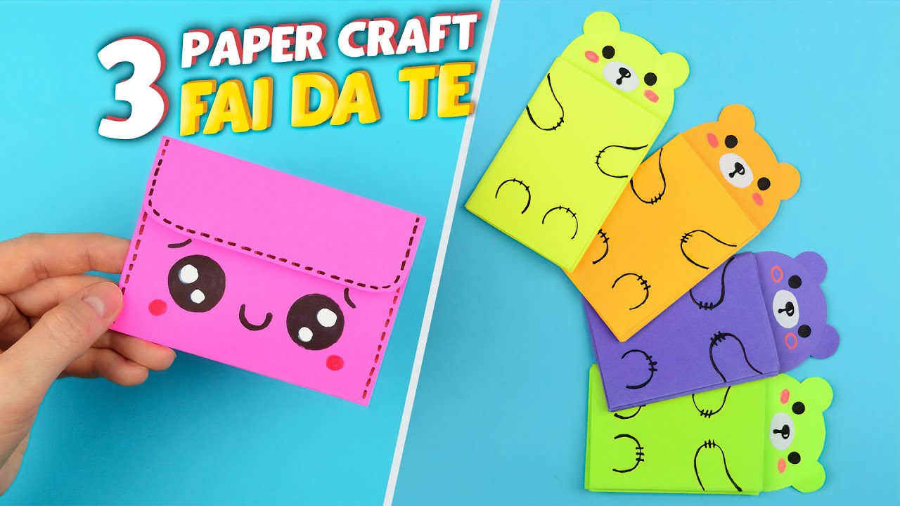 3 DIY Paper craft ideas | How to make paper wallet & notebook - YouTube