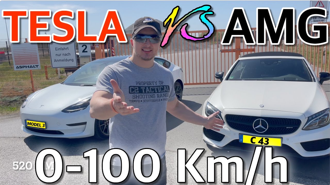Tesla Model 3 VS Mercedes C 43 AMG - DER SPEED-VERGLEICH - YouTube