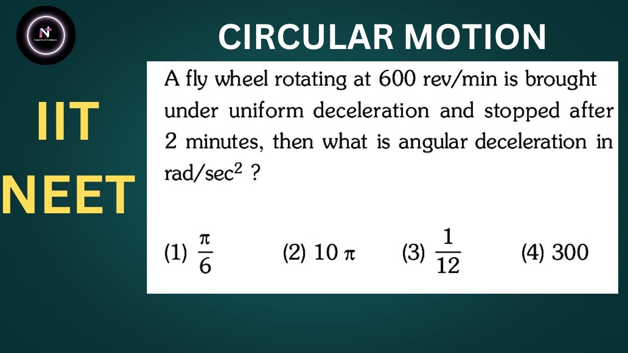 A flywheel rotating at 600 rev/min is brought under uniform ...