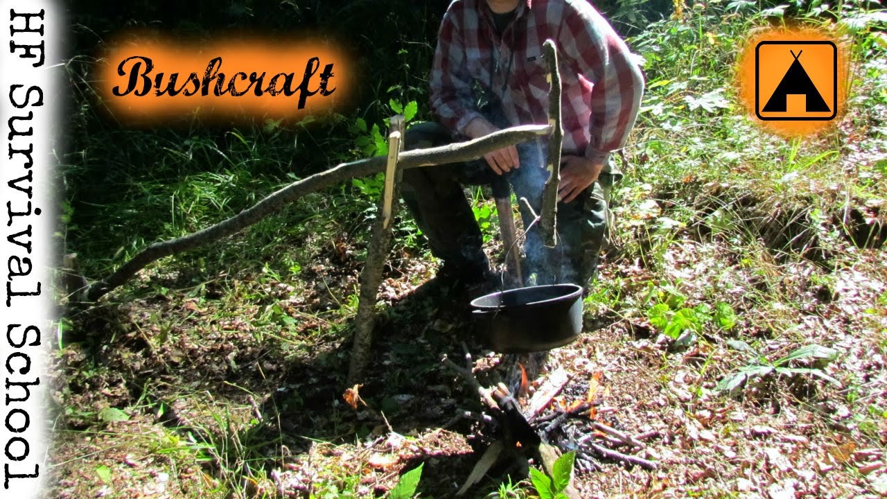 Bushcraft Pot Hanger - DIY - Survival , Woodcraft - HF Survival School ...