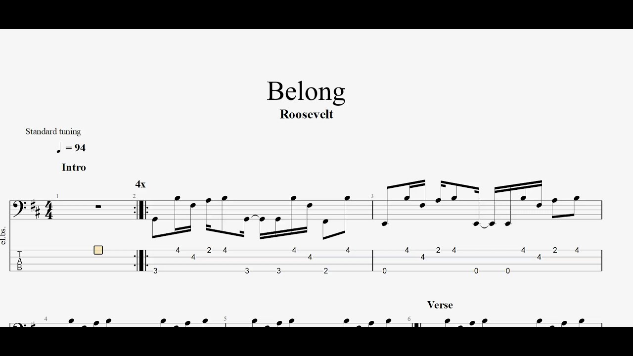 Roosevelt - Belong (bass tab) - YouTube