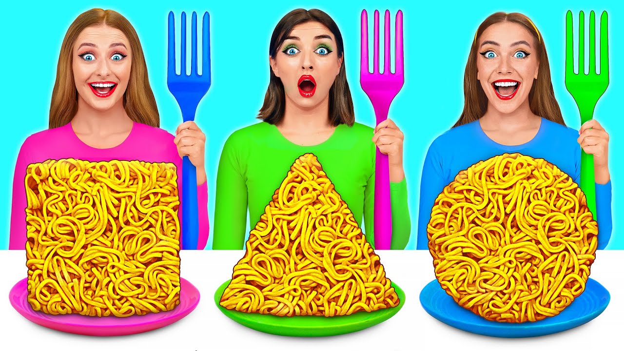 Geometric Shape Food Challenge #6 by Multi DO Food Challenge - YouTube