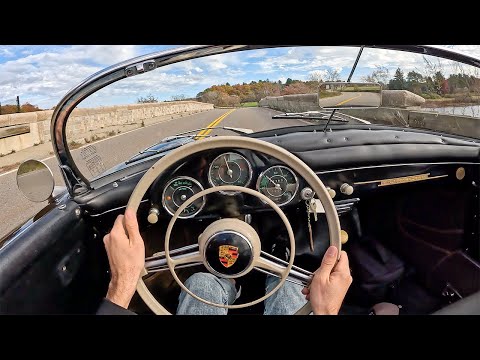 1957 Porsche 356 Speedster - Classic Autumn Driving Experience (POV Binaural Audio)