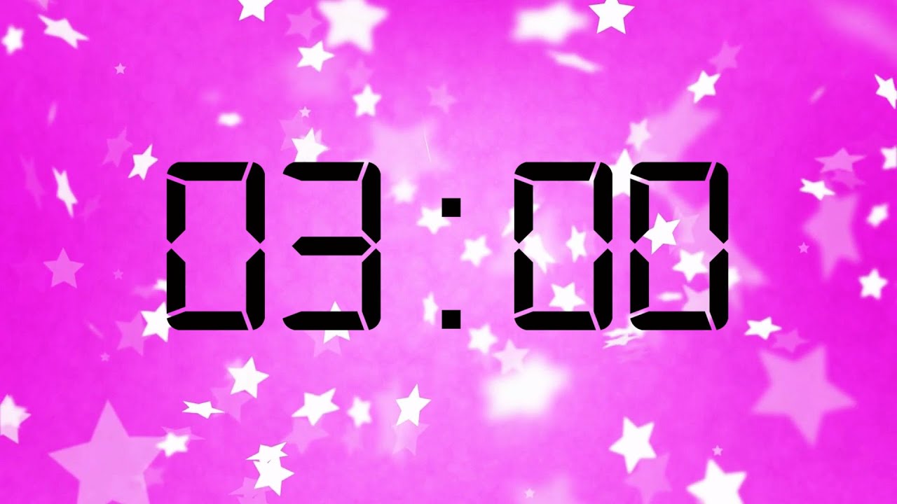 3 minutes Pink Stars countdown Alarm Timer good for birthday girls ...