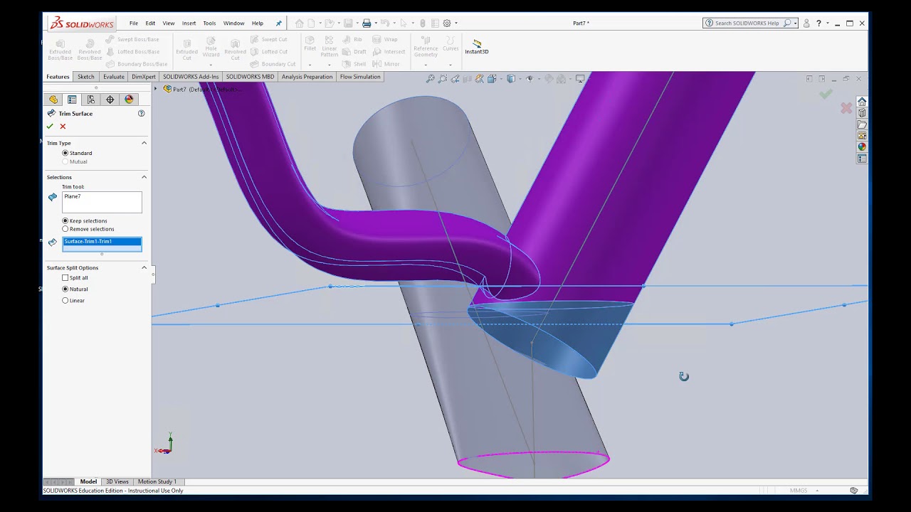 Modeling pipes / blood vessels in SOLIDWORKS - part 3 - YouTube