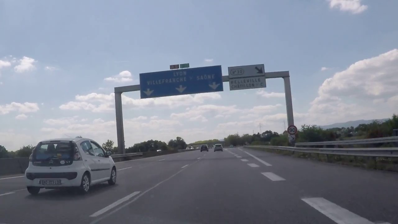 France by Autoroute - A6 south dir Lyon - J30 Belleville - YouTube