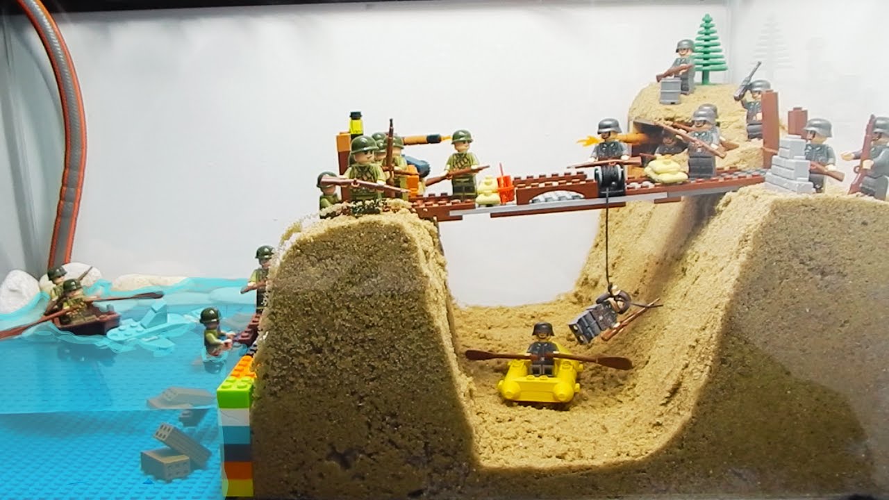 LEGO WW2 - The Battle For The Bridge - Dam Breach Experiment - YouTube