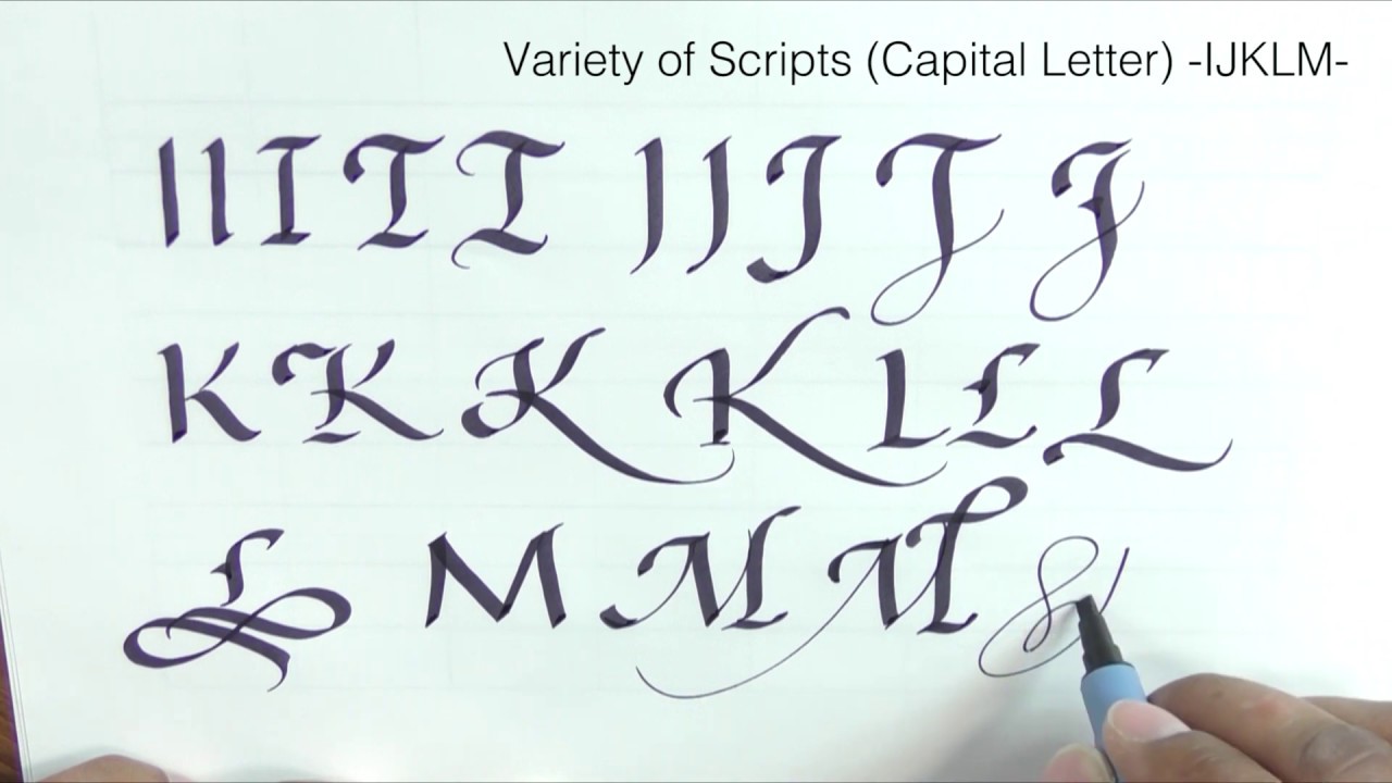 Calligraphy / Variety of Scripts (Capital Letter) -IJKLM- - YouTube