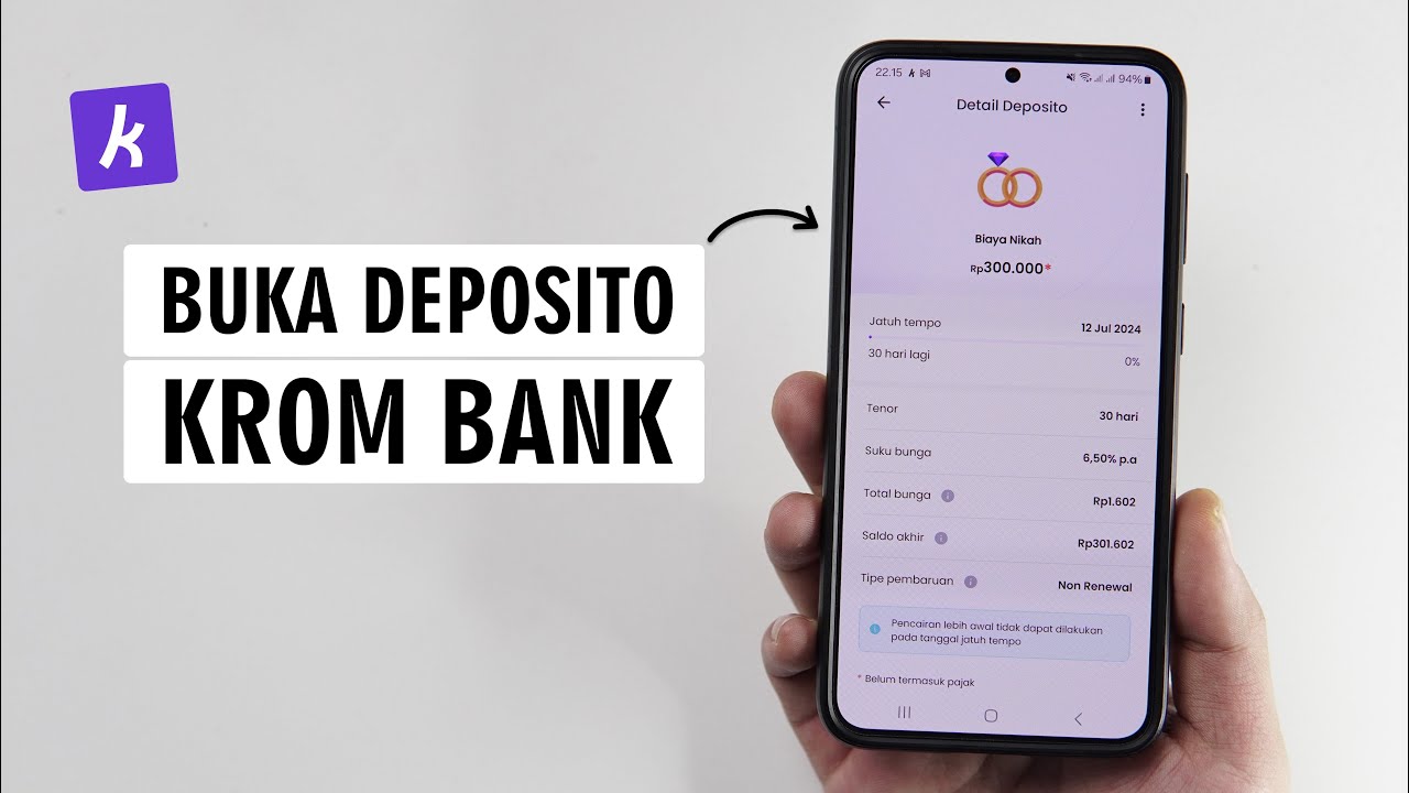 Cara Buka Tabungan Deposito Di Aplikasi Krom Bank - YouTube