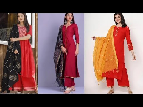 Stylish cotton dress design//Dress design for red lover// Red color ...