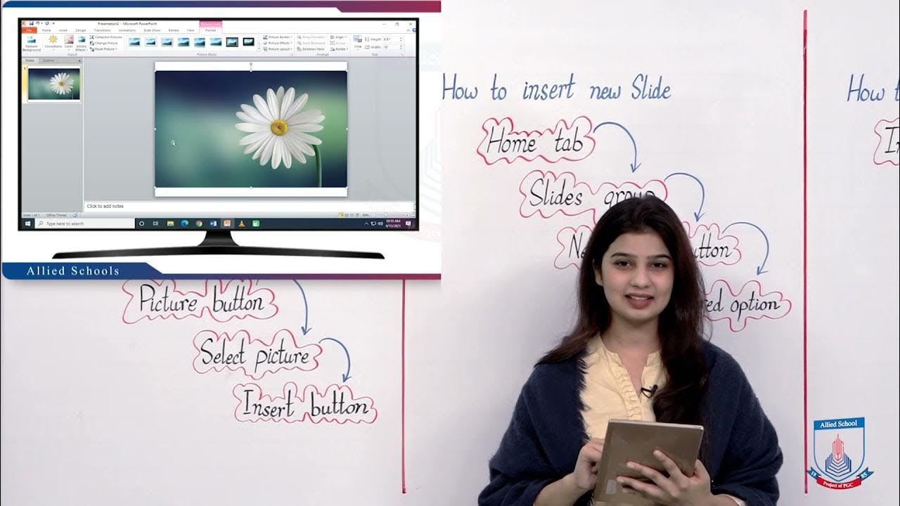 Class 5 - Computer Studies - Chapter 10 - Lecture 3 - insert Picture,insert new slide-Allied ...