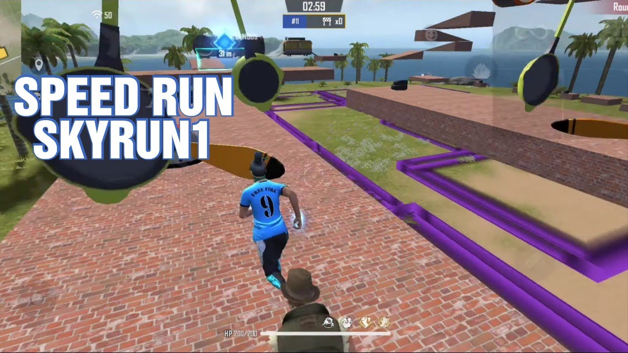 free fire parkour creative mode | speedrun | Skyrun1 - YouTube