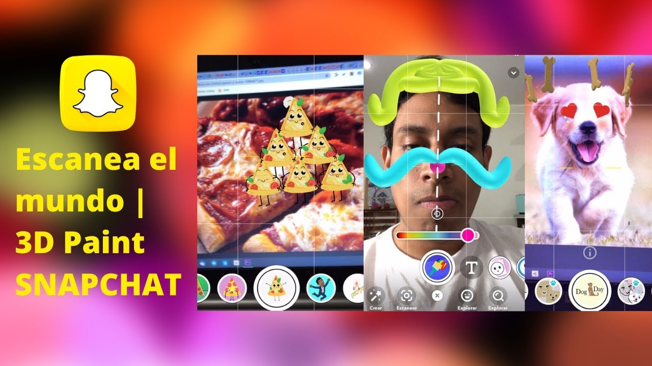 Snapchat : 3D paint & Escanea el mundo Realidad Aumentada - YouTube