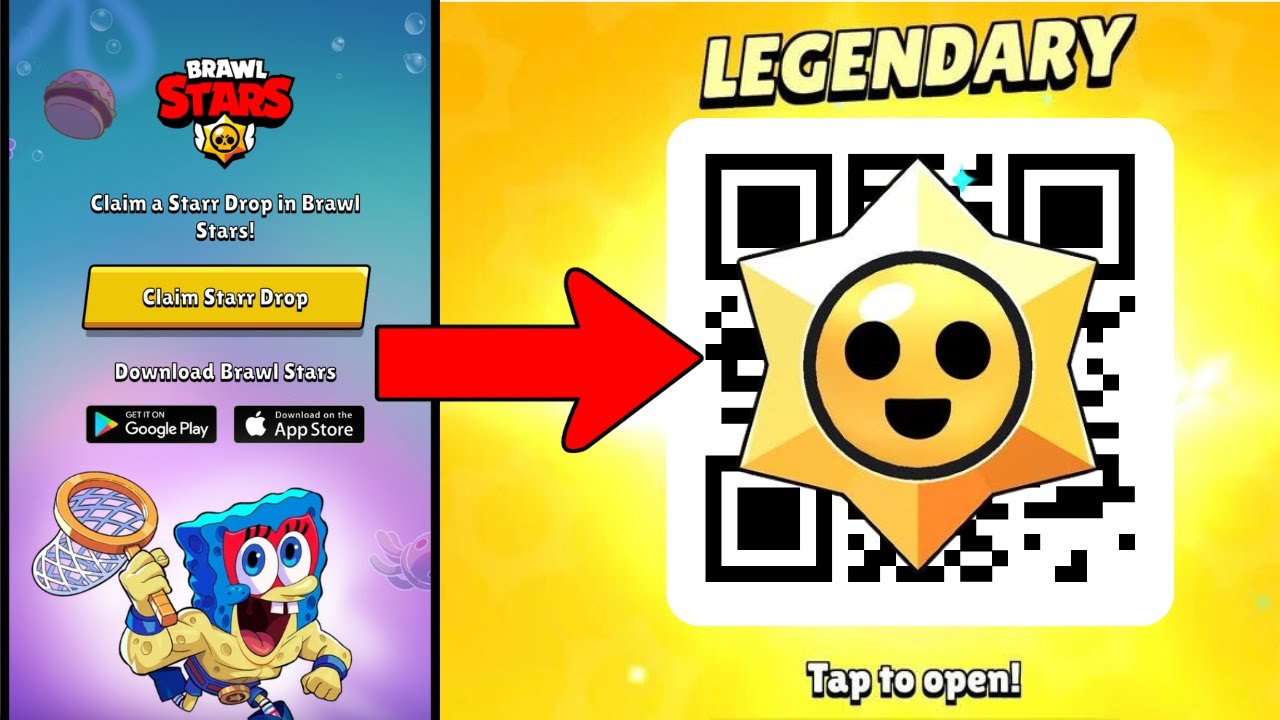 FREE LEGENDARY STARR DROP 🥳 QR CODE! 🎁 BRAWL STARS - YouTube