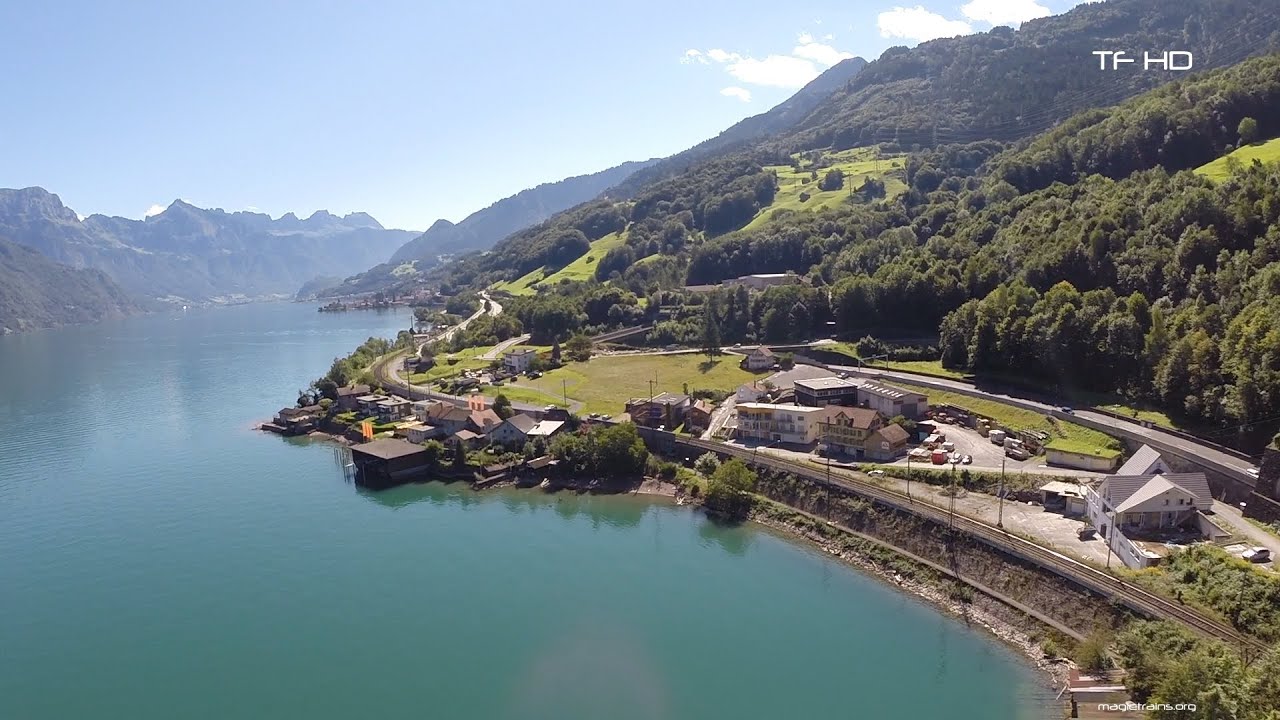 Züge am Walensee - Zug, trainfart, train - YouTube