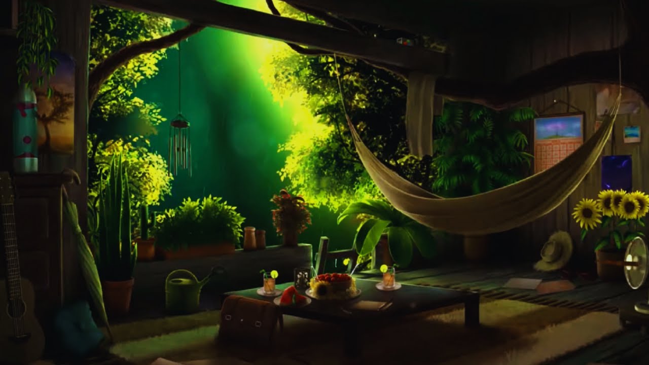 Cozy Tree House with Rain Sounds / Rain Ambience / 1 HOUR - YouTube