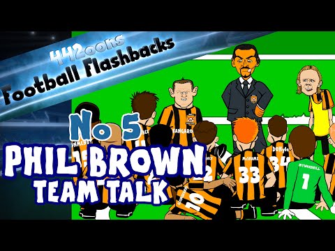 Phil Brown Half-Time Team-Talk-on the pitch! Football Flashback No 5(Hull funny cartoon Man City)