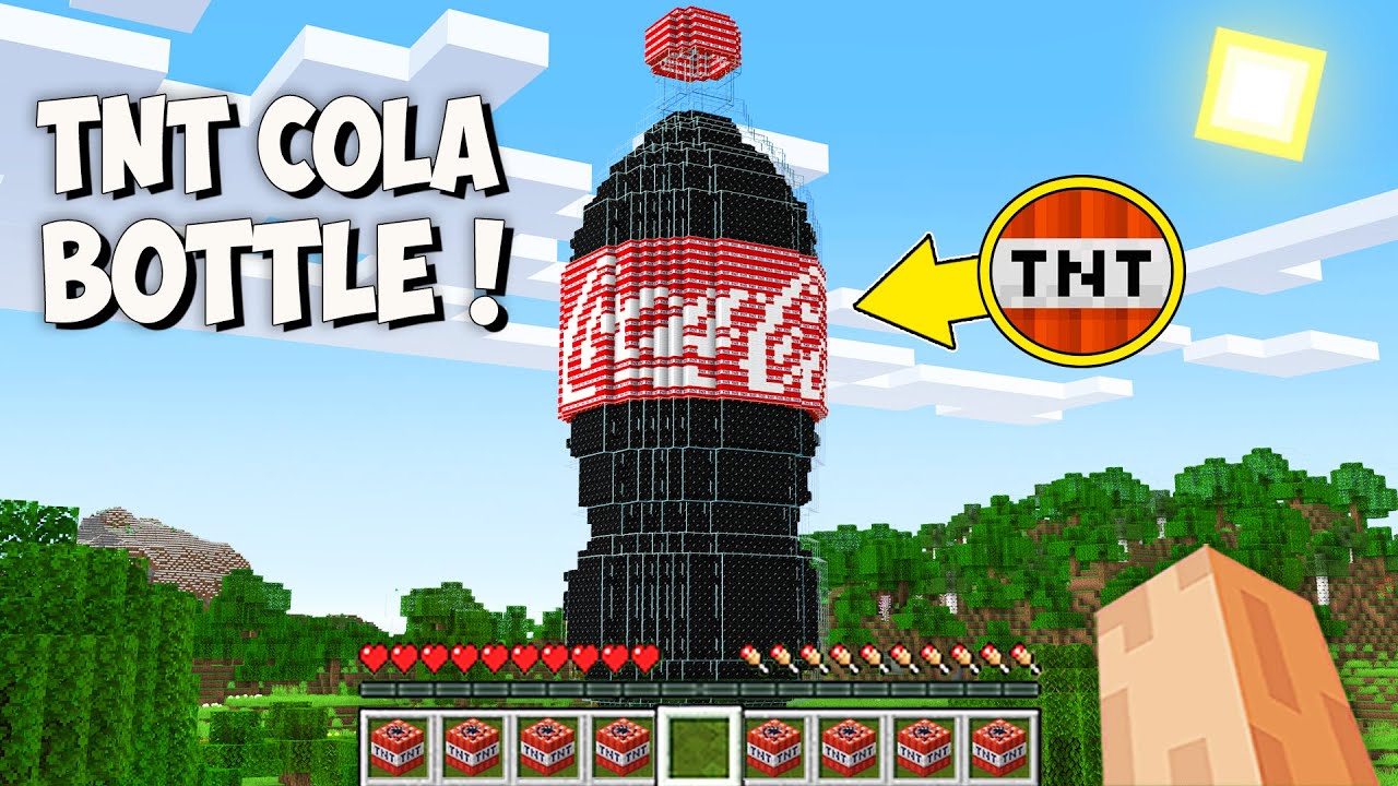 I found THE BIGGEST TNT COLA BOTTLE in Minecraft! This is GIANT COLA ...