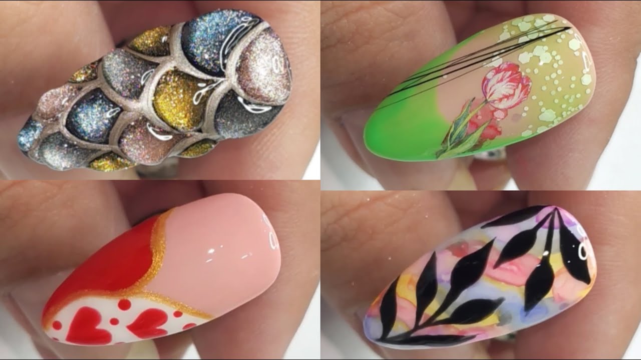 #260 sizzling nail art design | nail art at home | normal nail art ...