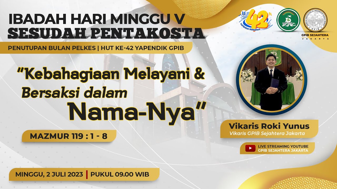 Ibadah Minggu V Sesudah Pentakosta Penutupan Bulan Pelkes Hut Ke 42