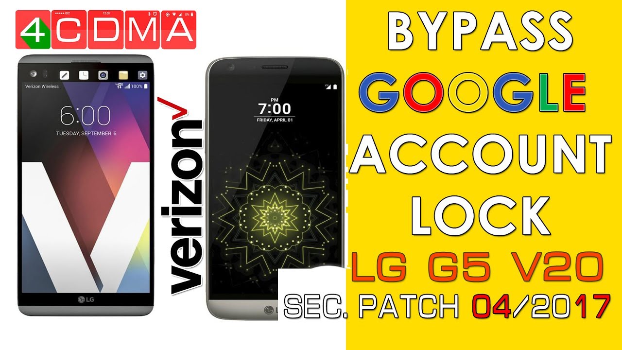 LG G5 V20 Verizon Google Account Bypass | Android 7 | April Patch - YouTube