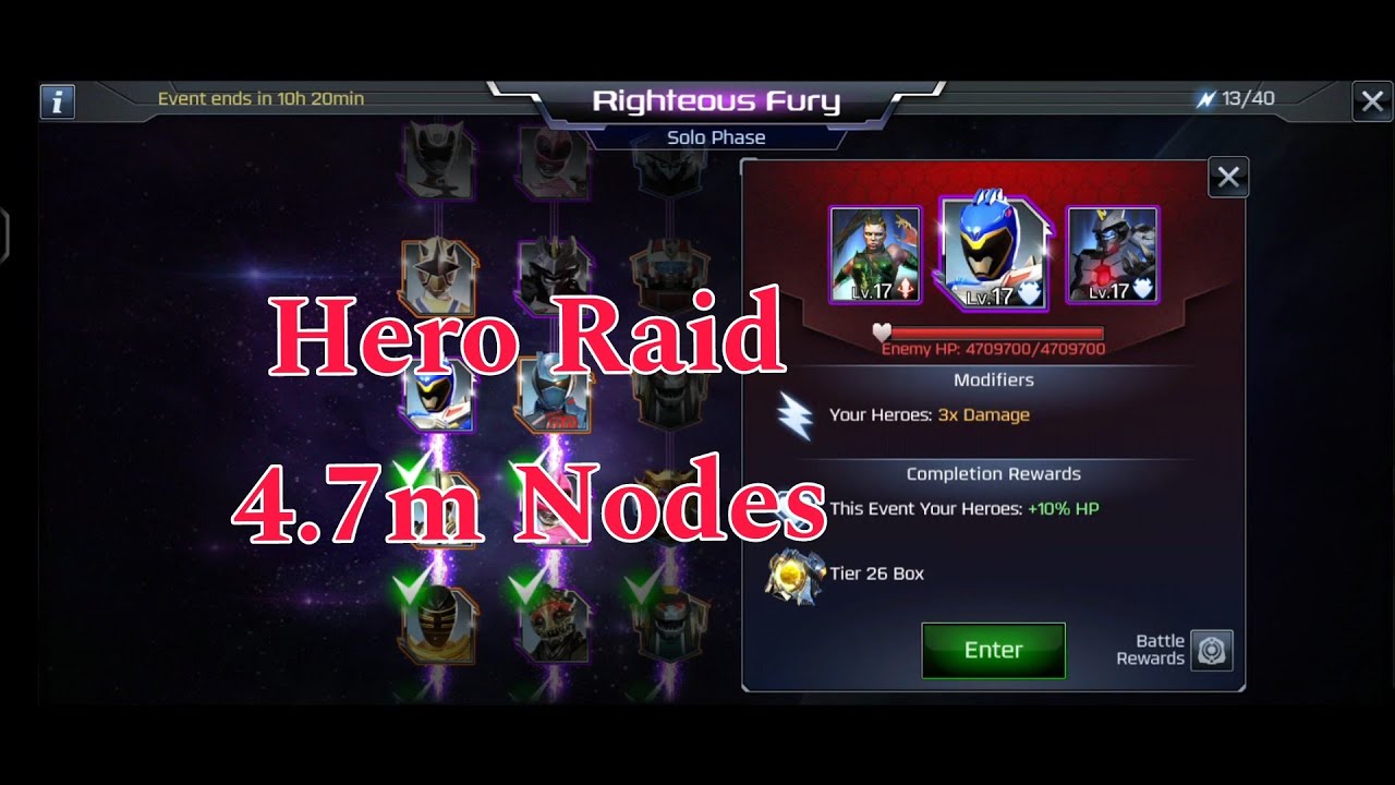 Power Rangers Legacy Wars~4.7m Nodes~Hero Raid - YouTube