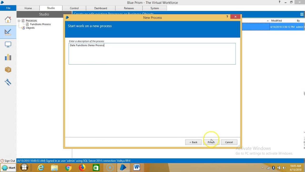 BluePrism RPA - Date Functions -BPDF 2001 - Aditya RPA Academy BTM Layout - YouTube