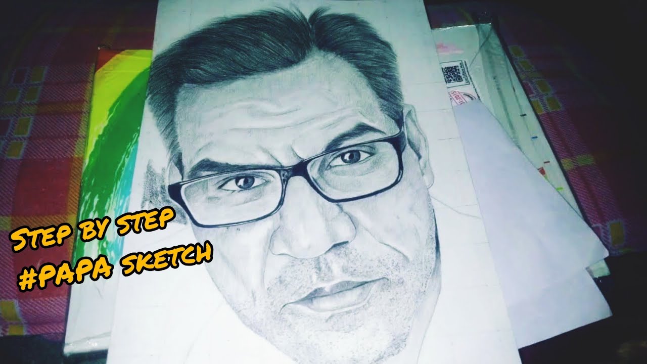 Drawing tutorial step by step | Father drawing | Pencil drawing (part 2 ...
