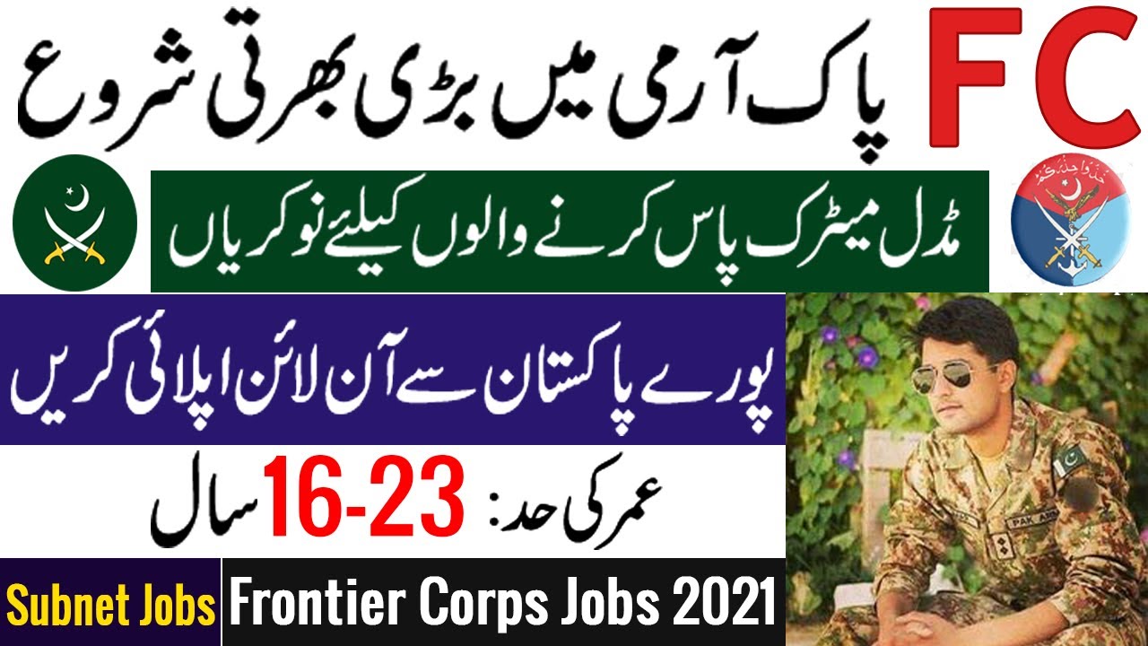 FC Jobs 2021 Pakistan | Frontier Core Jobs 2021 | Fc jobs 2021 | Pak ...