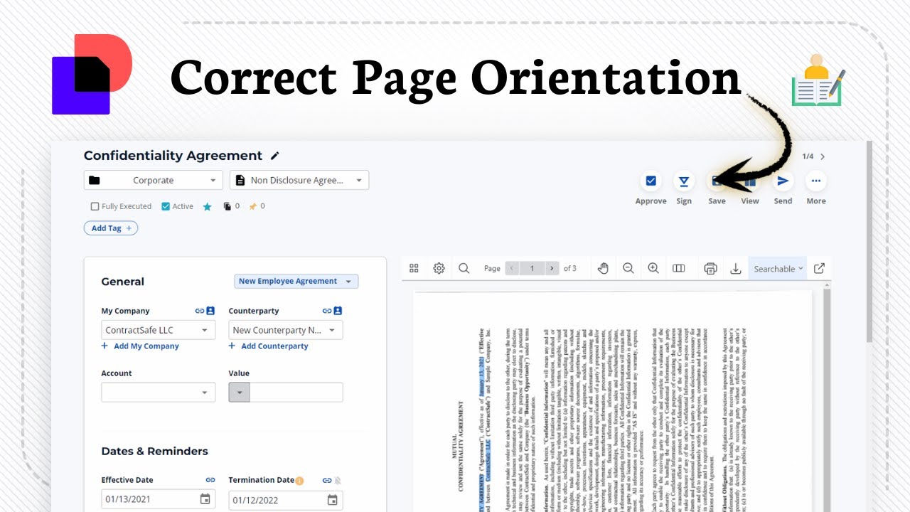 How to rotate a document in DocuSign (Signer Readability) - YouTube
