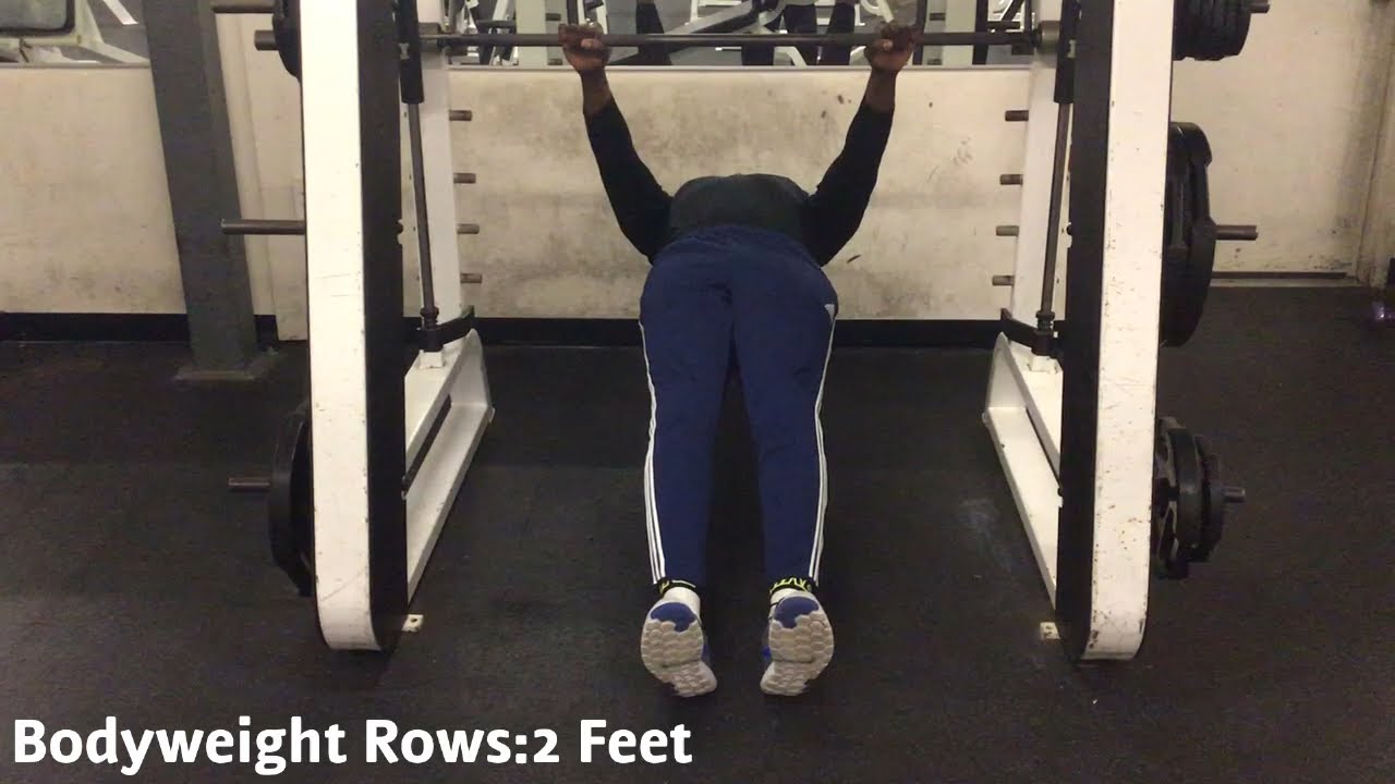 Body weight Rows:2 Feet - YouTube