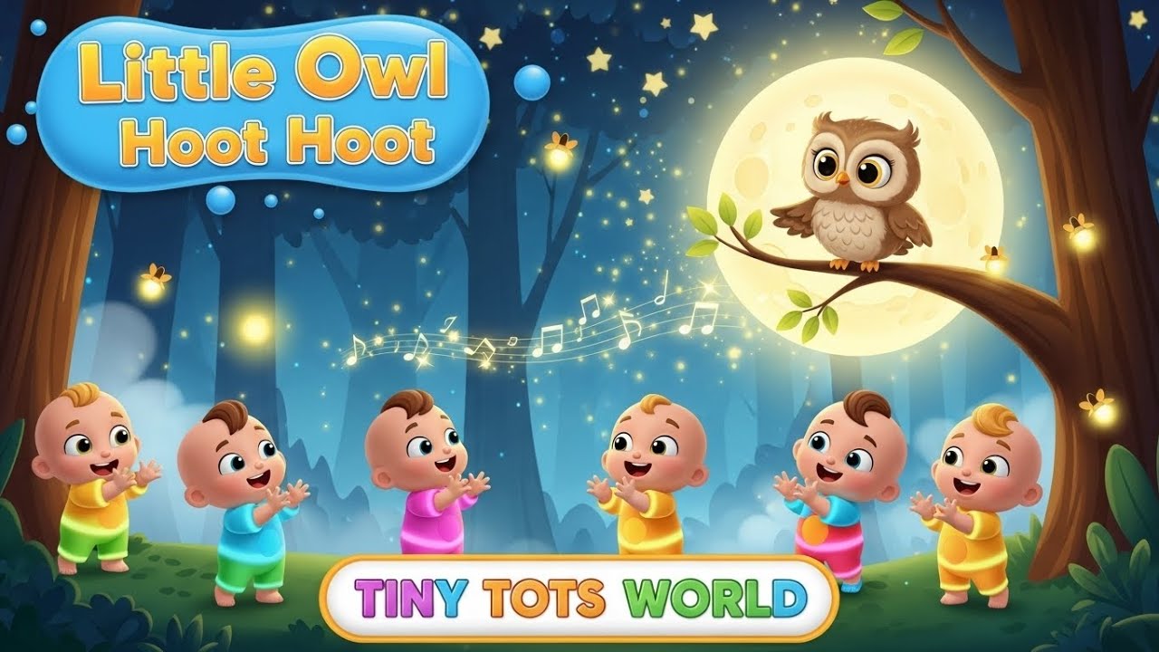 Little Owl Hoot Hoot 🦉 | Magical Baby Rhyme & Toddler Song | Tiny Tots ...