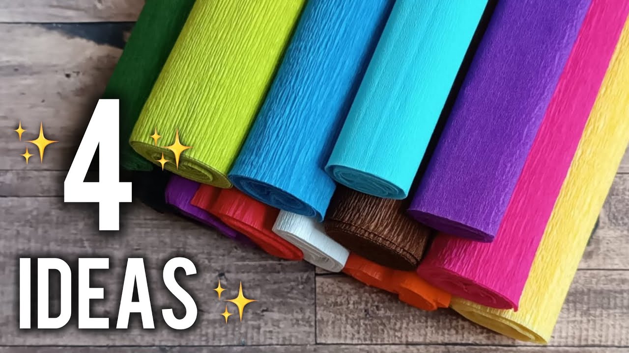 4 Ideas 💥 Crepe Paper Decoration Ideas DIY Paper Flowers - YouTube