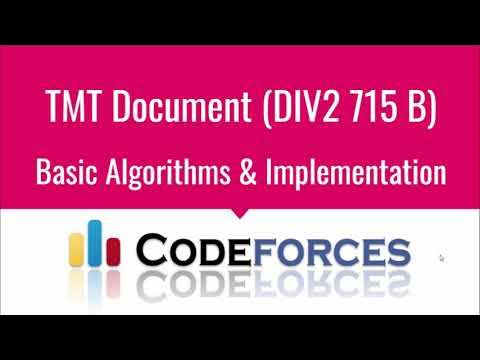 E004 : TMT Document | Basic Algorithms & Implementations | CodeNCode - YouTube