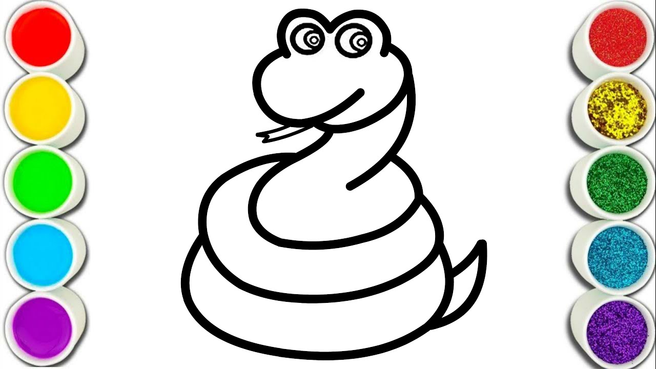 Anaconda 🐍 Drawing Colouring and Painting For Kids and Toddlers | How ...