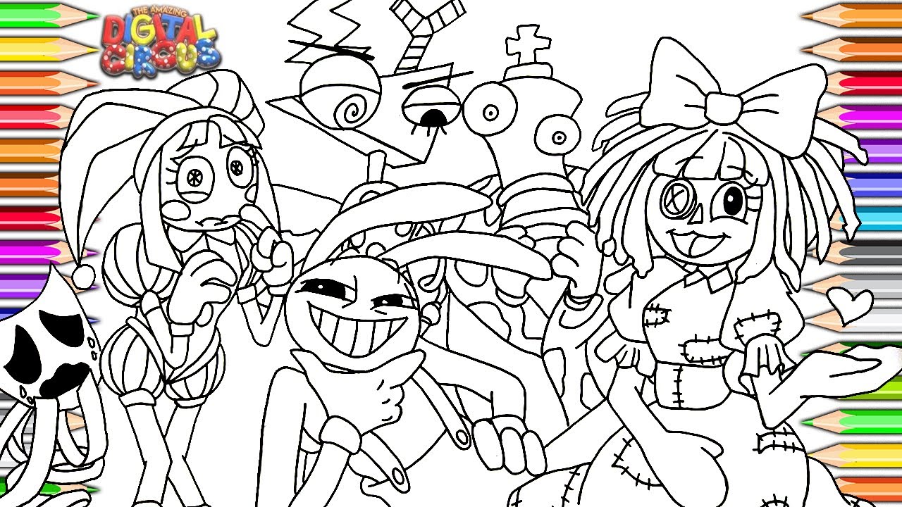 Coloring Amazing Digital Circus Coloring book how to color amazing ...