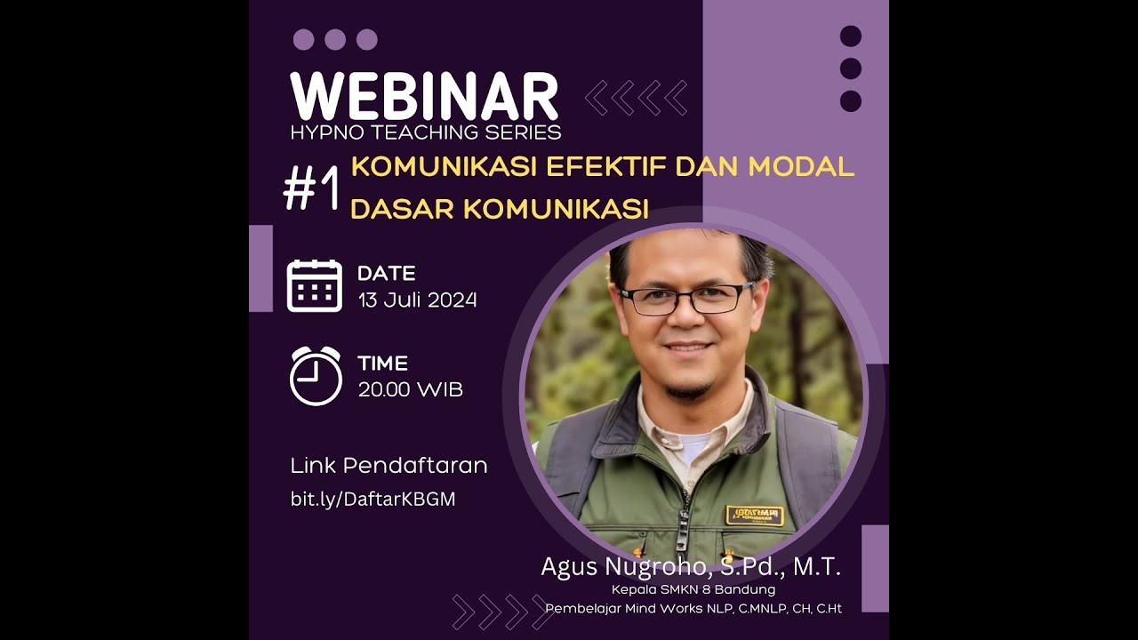 Webinar: Hypno Teaching Series #1 Komunikasi Efektif dan Dasar-Dasar Komunikasi - YouTube