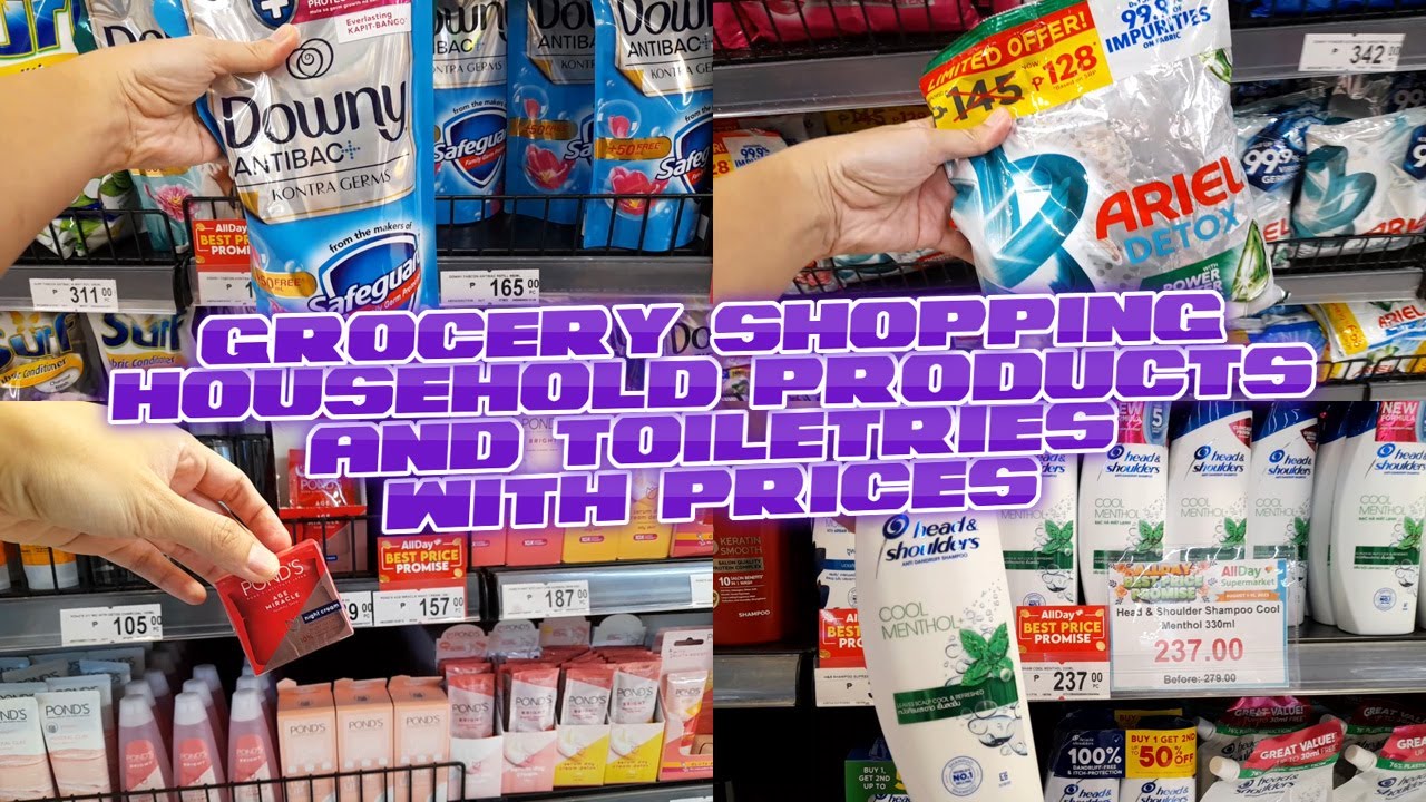 GROCERY SHOPPING Household Products and Toiletries with Prices - YouTube
