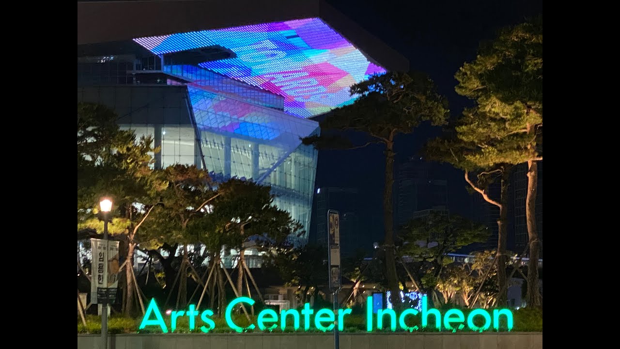Immersive Night Tour Korea: Arts Center Incheon Revealed - Shot in 4K ...