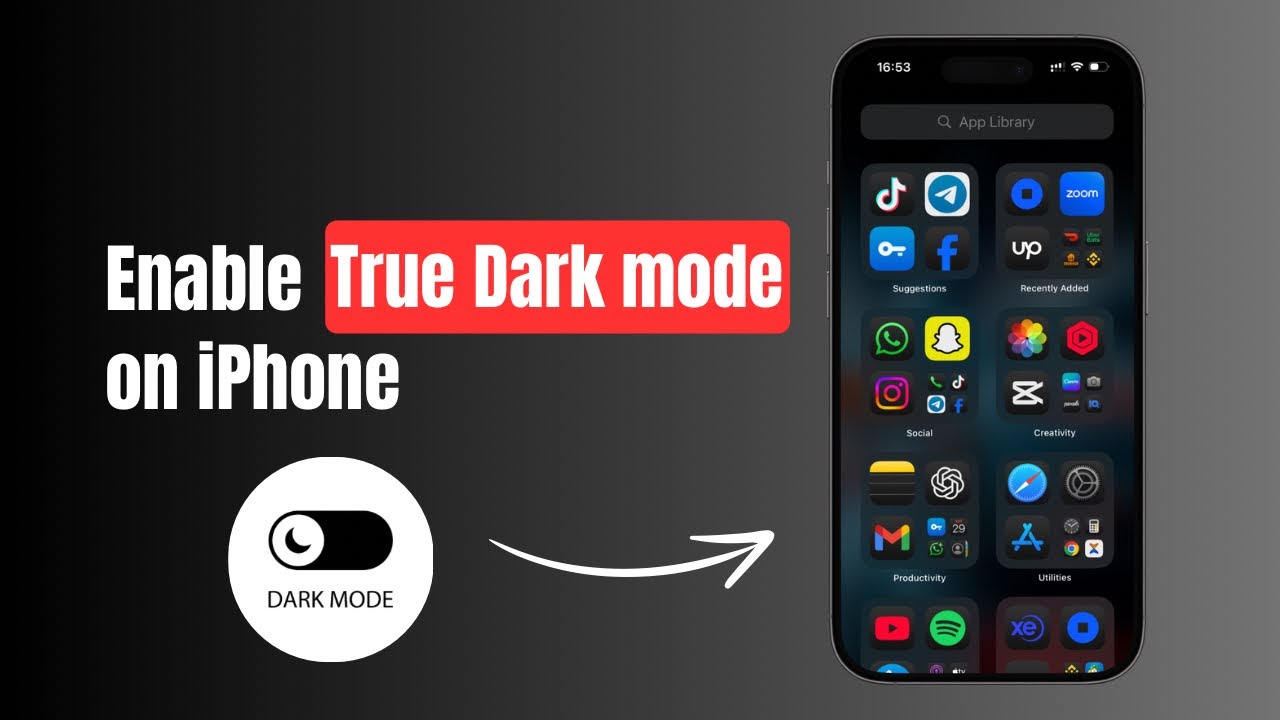 How to Enable True DarkMode On iPhone? - YouTube