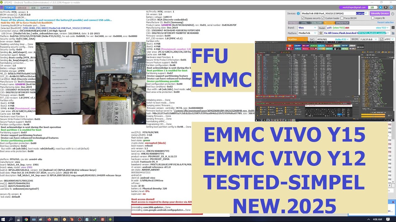 EMMC VIVO Y15 VIVO 1901 PD1901 // EMMC VIVO Y12 VIVO 1904 // FFU EMMC ...