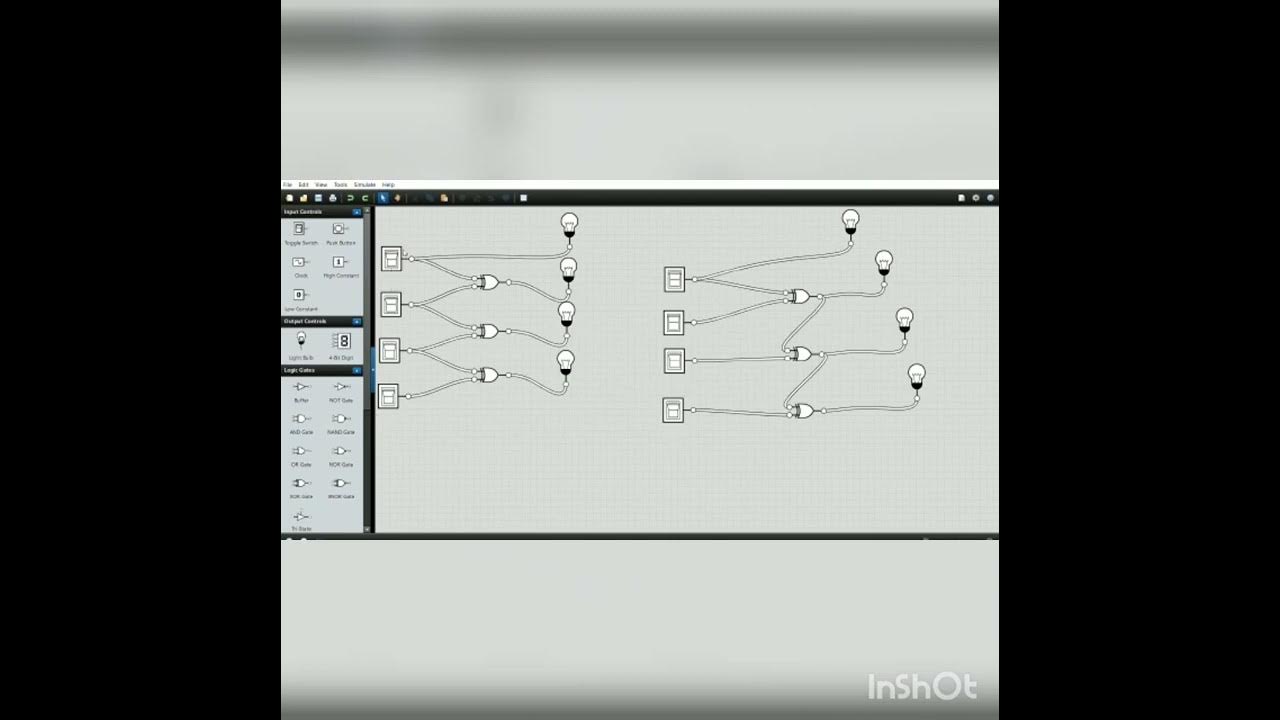 logic gates experiment using logic.ly - YouTube