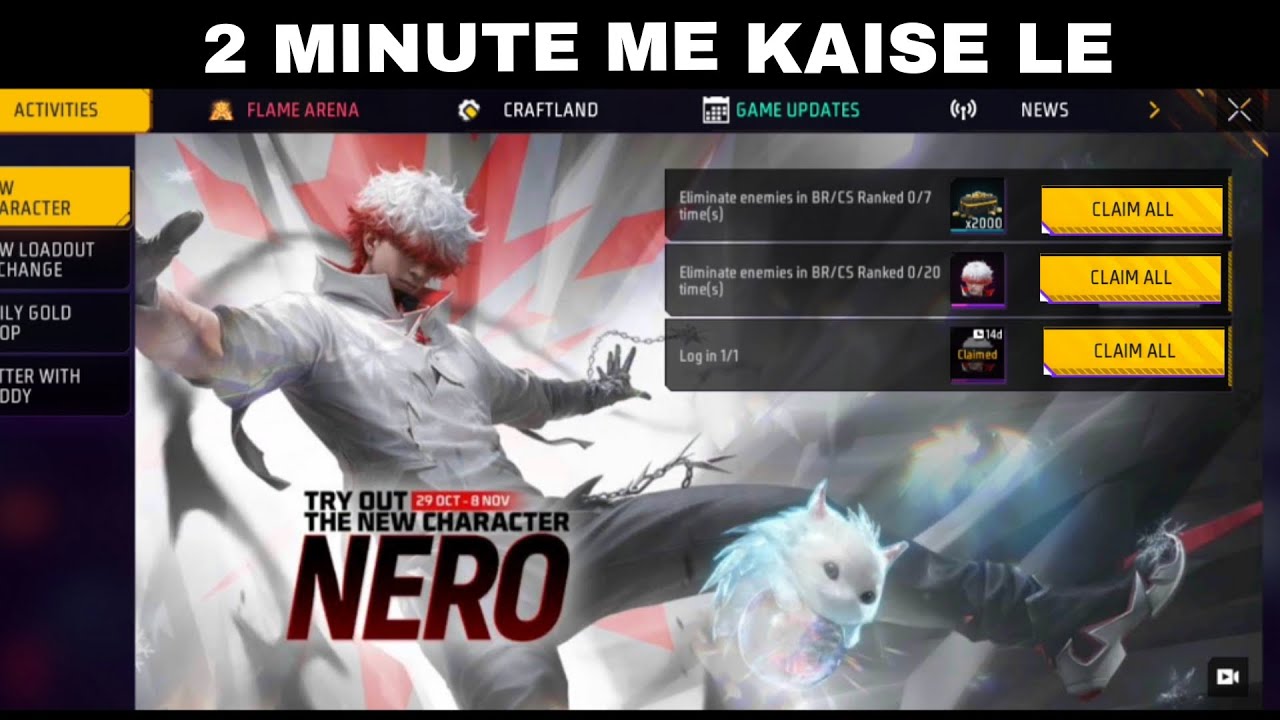 Nero Character Kaise Le | Free Fire New Event Today | ff new mission ...