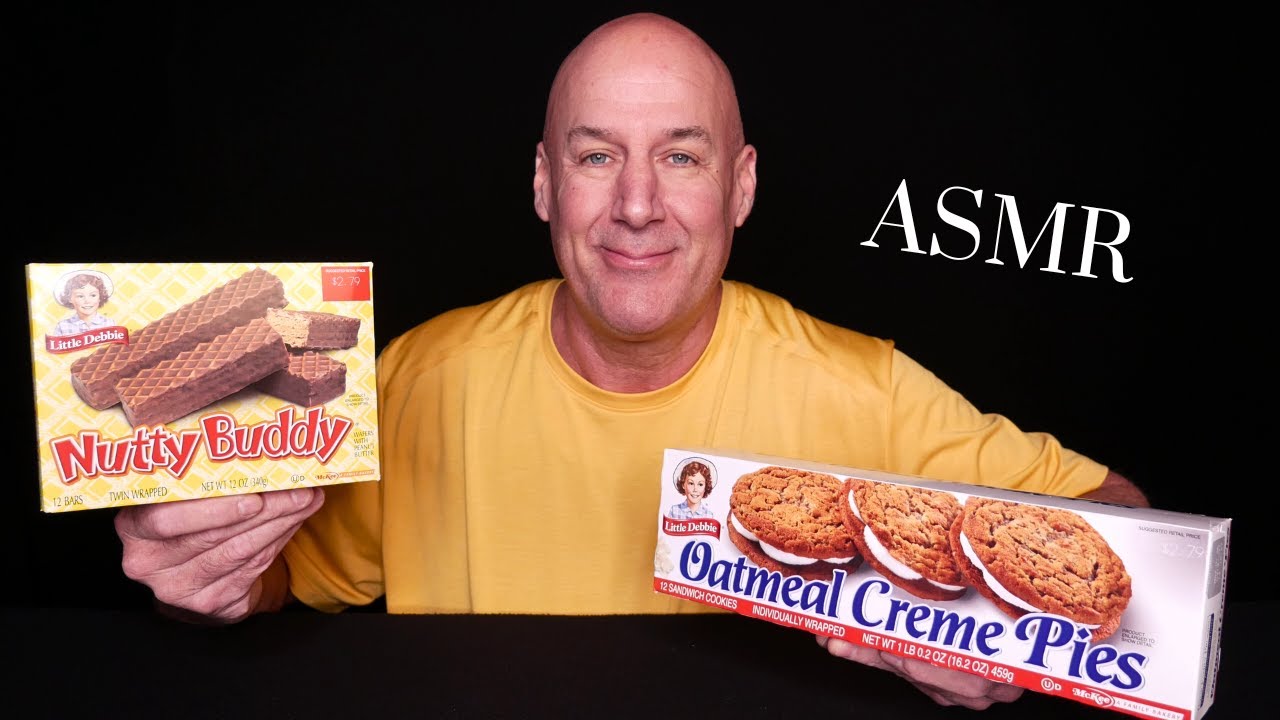 ASMR: LITTLE DEBBIE FAVORITES~OATMEAL CREME PIES AND NUTTY BUDDY BARS ...