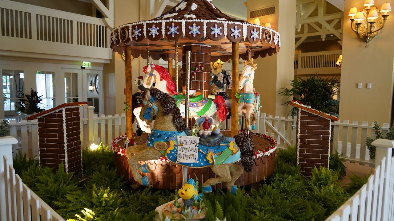 Disney's Beach Club Gingerbread Carousel with "The Little Mermaid ...