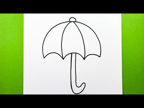 Şemsiye Nasıl Çizilir, Çok Kolay Adım Adım Şemsiye Çizimi, How to  Draw an Umbrelle Very Easy